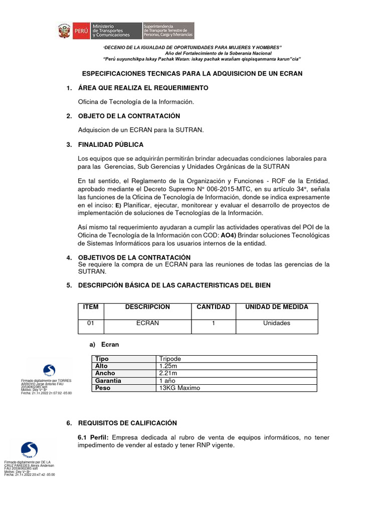 Eett Adquisición de Herramientas Informaticas Pantalla Ecran Parlantes ...