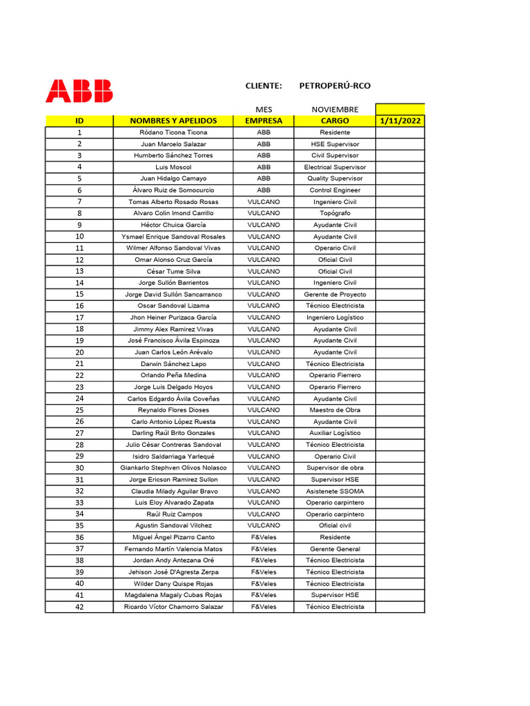 Informe Mensual Hse - Abb - Rco | PDF