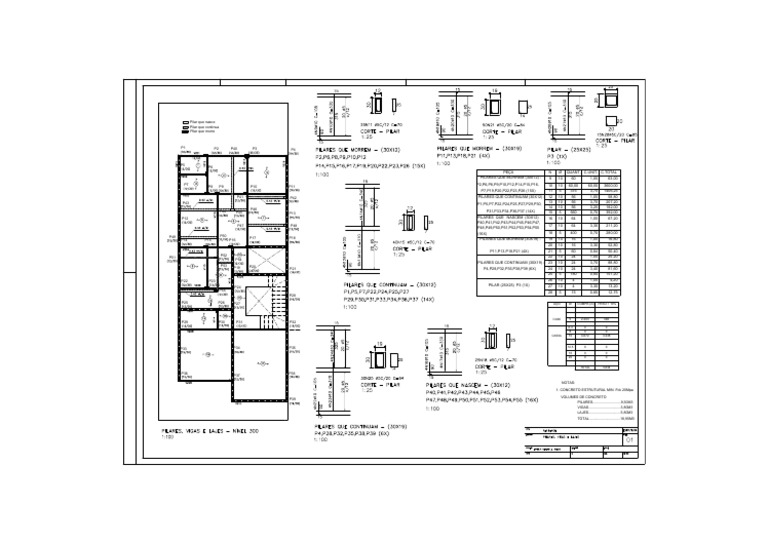 Pilares, Vigas e Lajes - Residencia | PDF