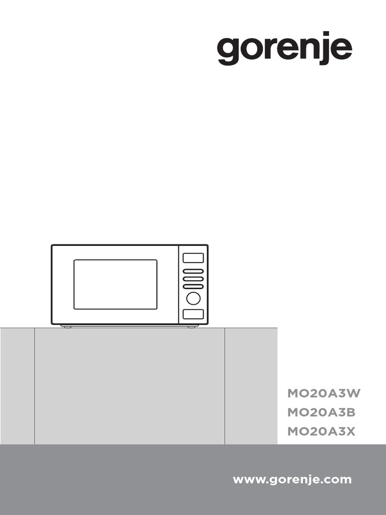 Gorenje MO20A3B Microwave | PDF | Oven | Ac Power Plugs And Sockets