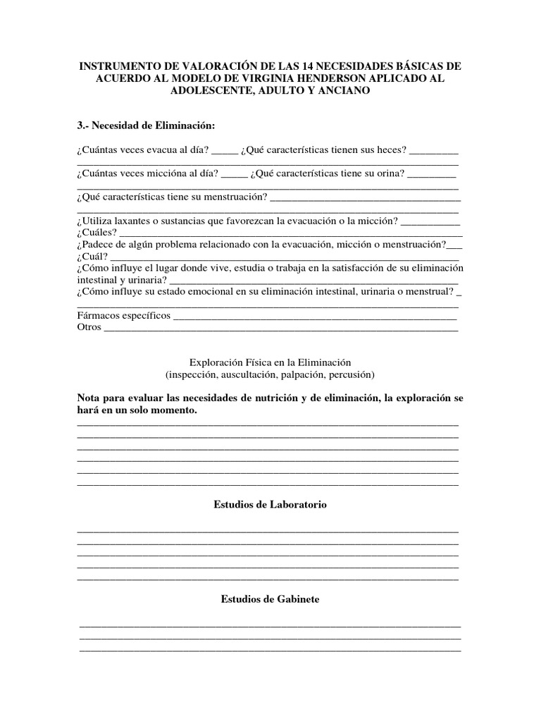 INSTRUMENTO DE VALORACI-N 3- NECESIDAD | PDF