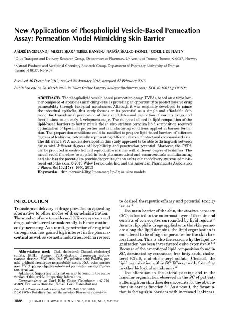 Paper I | PDF | Cell Membrane | Liposome