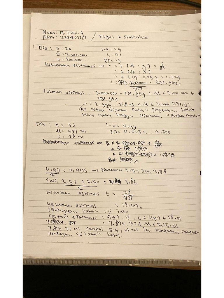 TUGAS 2 STATISTIKA MZAKI | PDF