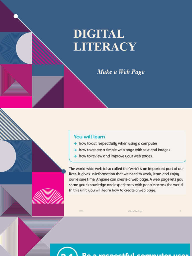 Digital Literacy: Creating Web Pages | PDF | World Wide Web | Internet ...