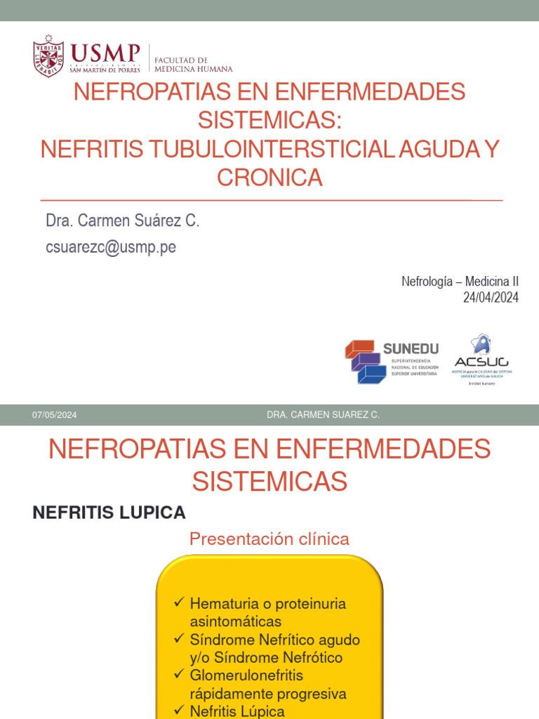 NEFROLOGIA. NEFROPATIAS INTERSTICIALES. USMP. 2022 - II | PDF | Antígeno | Sistema inmune