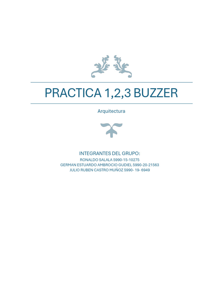 Practica 1,2,3, BUZZER GERMAN AMBROCIO | PDF
