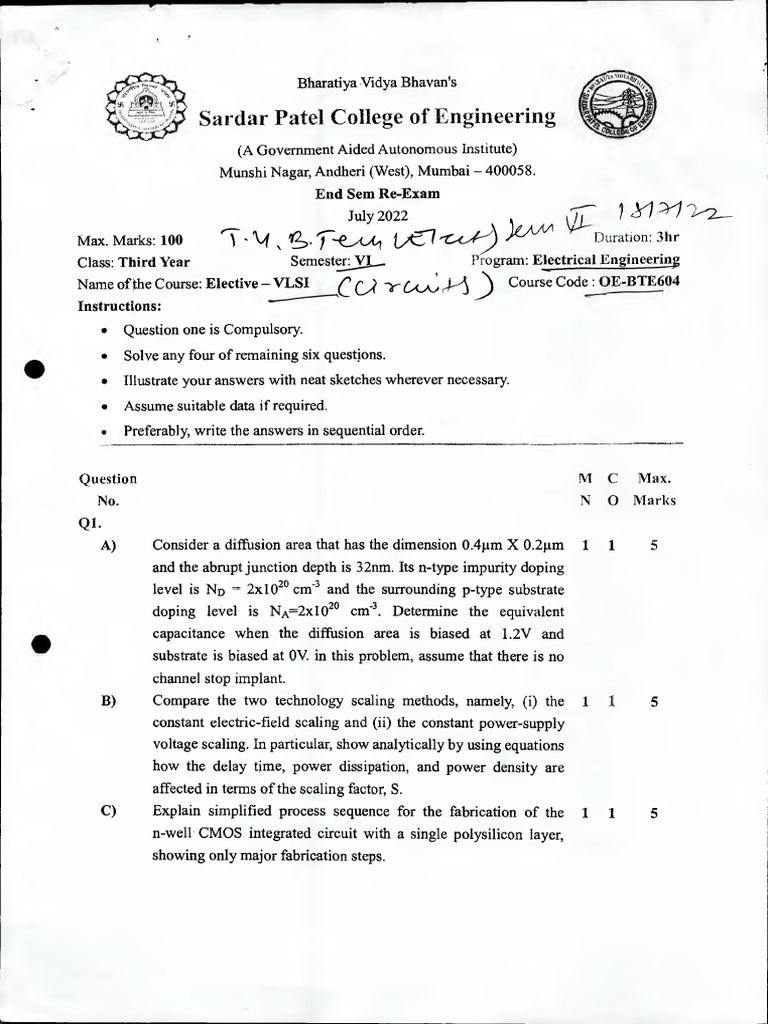 T.Y.B.tech Elect Sem VI | PDF | Electric Motor | Cmos