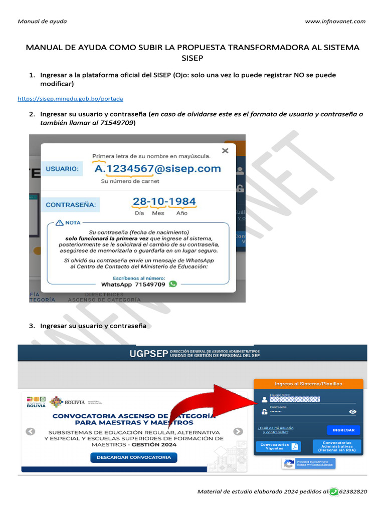 Guía para subir propuesta al SISEP | PDF | Contraseña