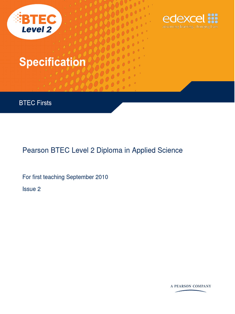 BTEC Firsts Applied Science Spec | PDF | Science | Learning