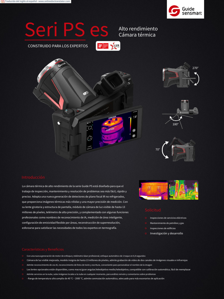 5.21 Camara Termografica Ps610 Guide Infrared | PDF | Infrarrojo | Óptica