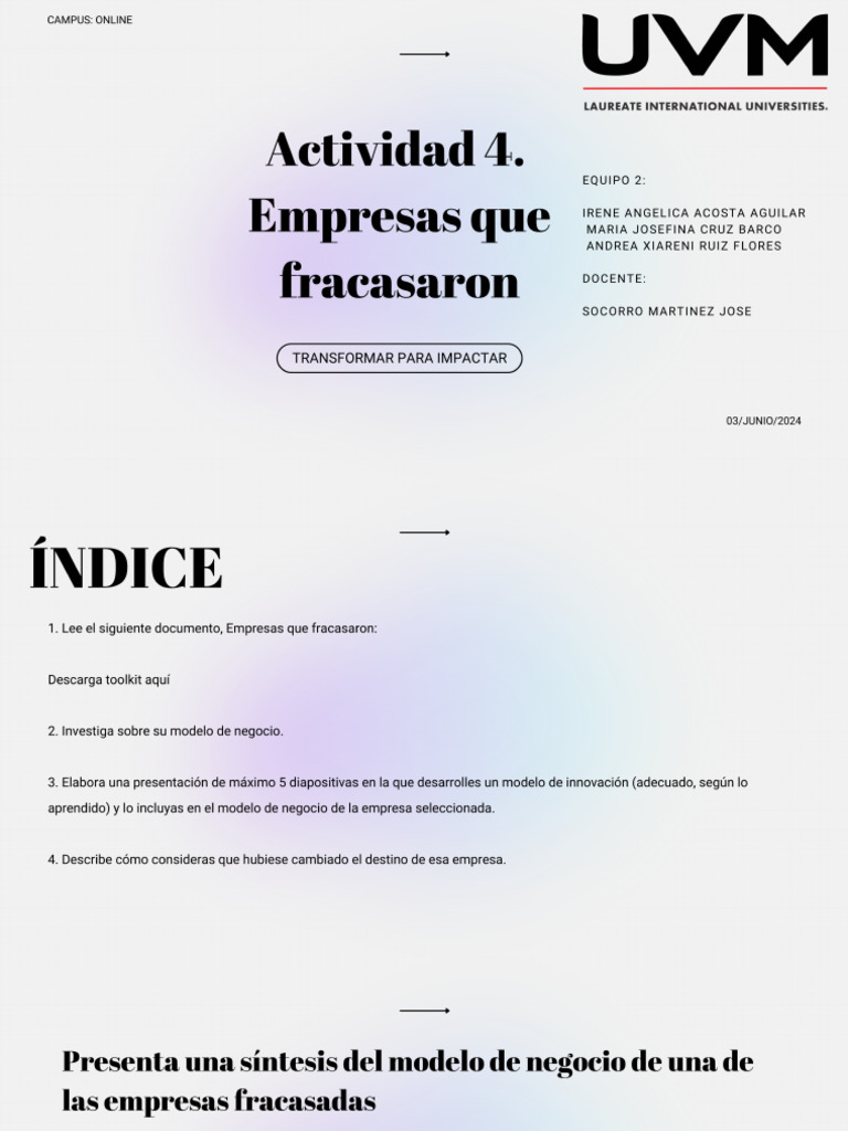 Activida 4 - Empresas Que Fracasaron | PDF