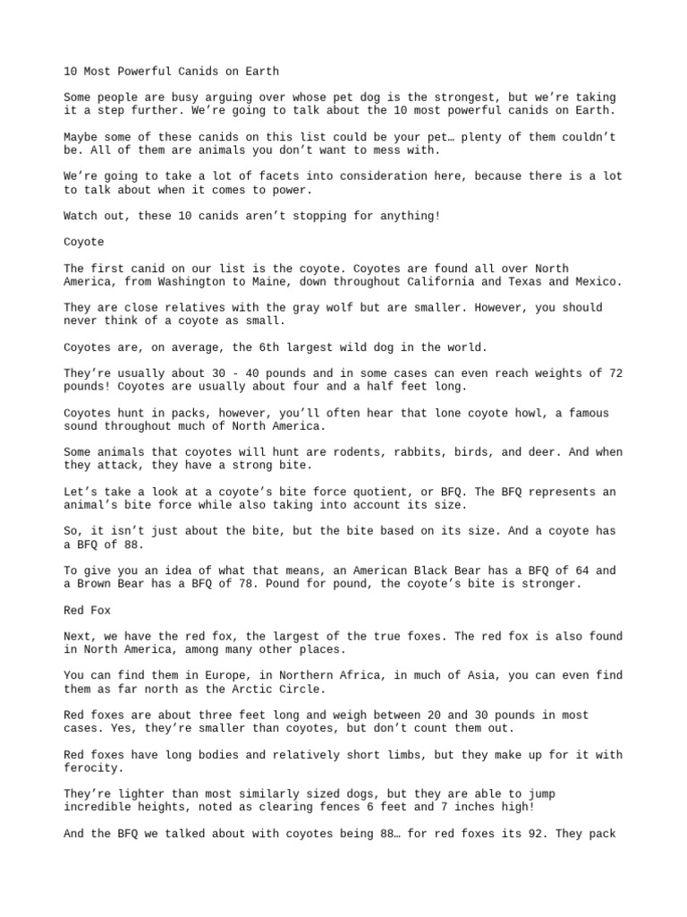 (English) 10 Most Powerful Canids On Earth (DownSub - Com) | PDF ...