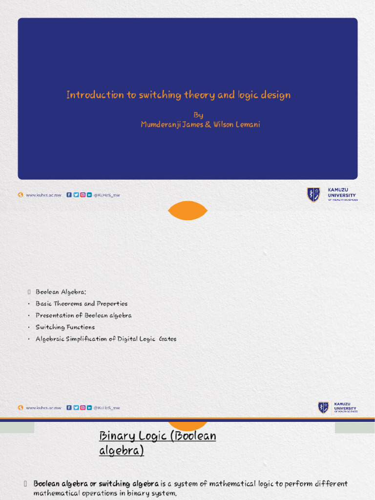 LECTURE 12-INTRODUCTION TO SWITCHING THEORY AND LOGIC DESIGN 2 ...