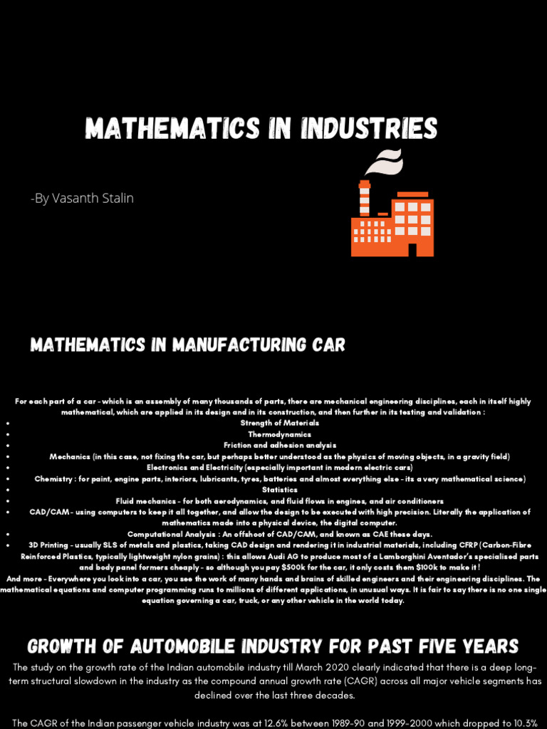 Mathematics in Manufacturing Car | PDF | Engineering | Car