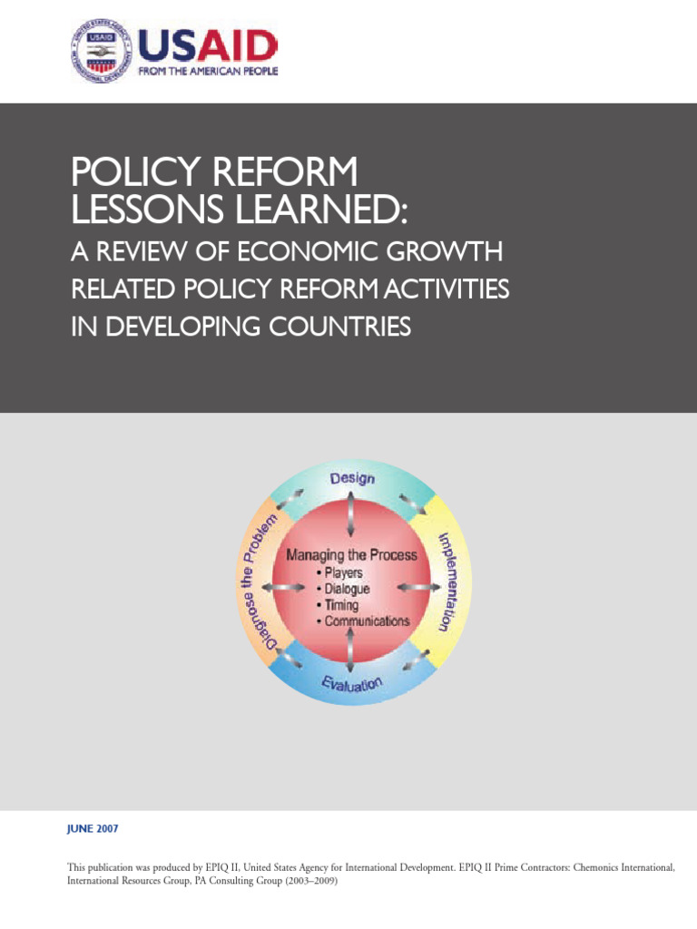 POLICY REFORM LESSONS LEARNED | PDF | Policy | Evaluation
