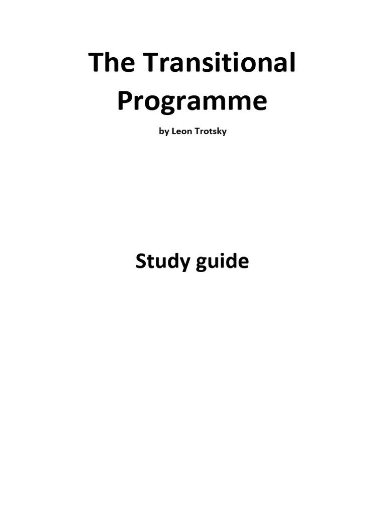 Transitional_Programme_reading_guide | PDF | Leon Trotsky | Socialism