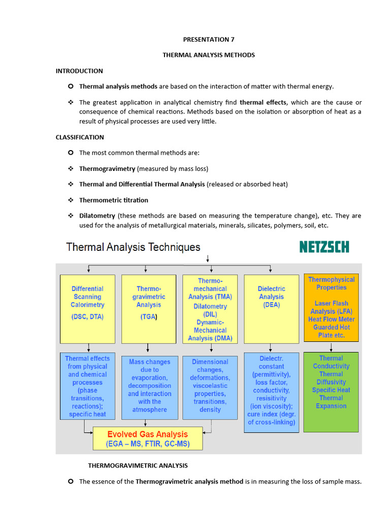 Thermalanalysismethods | PDF | Differential Scanning Calorimetry | Thermogravimetric Analysis