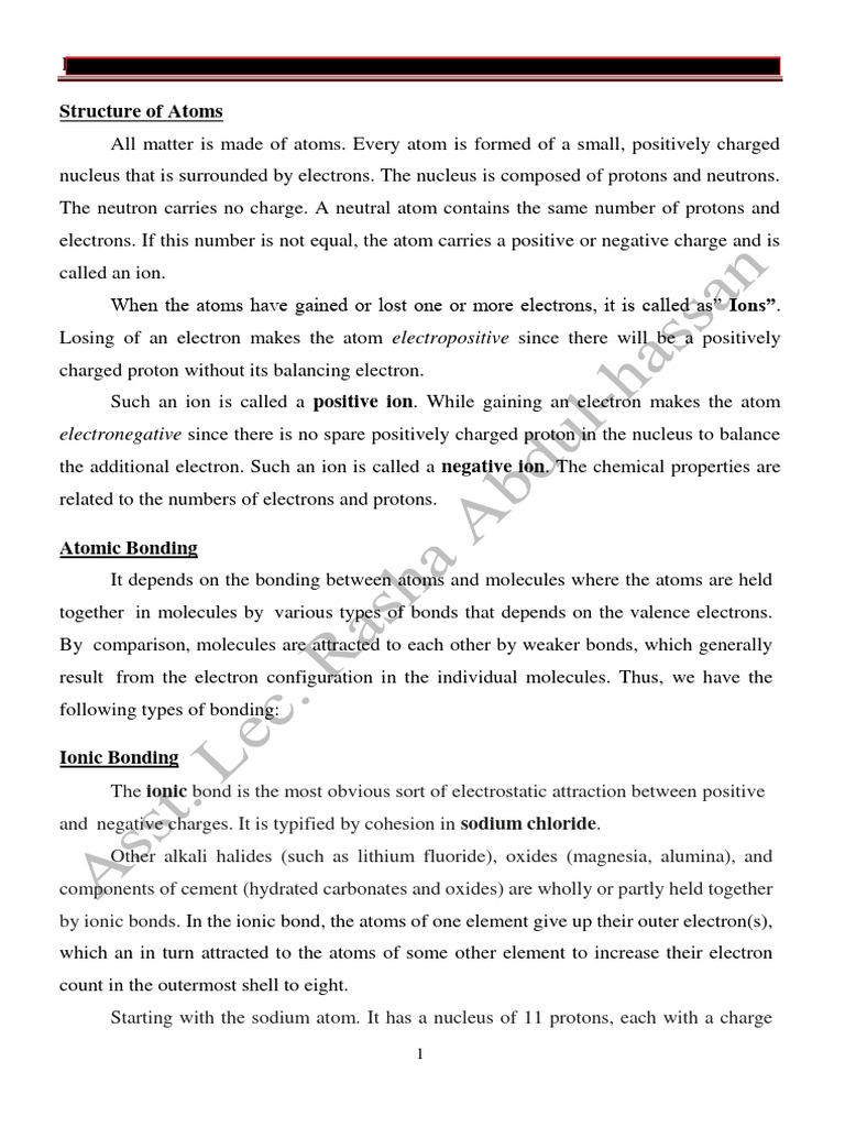 Principles of Materials Engineering Lec (4 & 5) New | PDF | Chemical ...