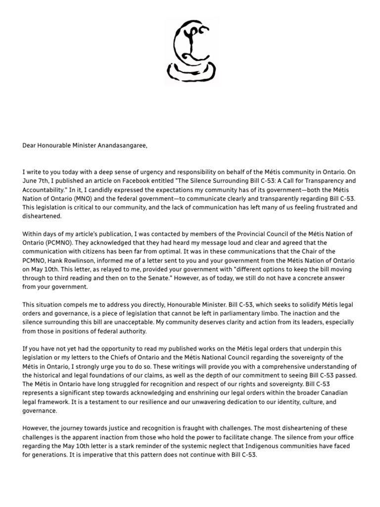 Métis Urge Action on Bill C-53 | PDF | Métis