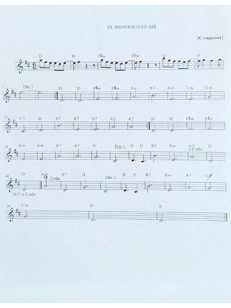 El Bambuco Es Asi (Bambuco) | PDF