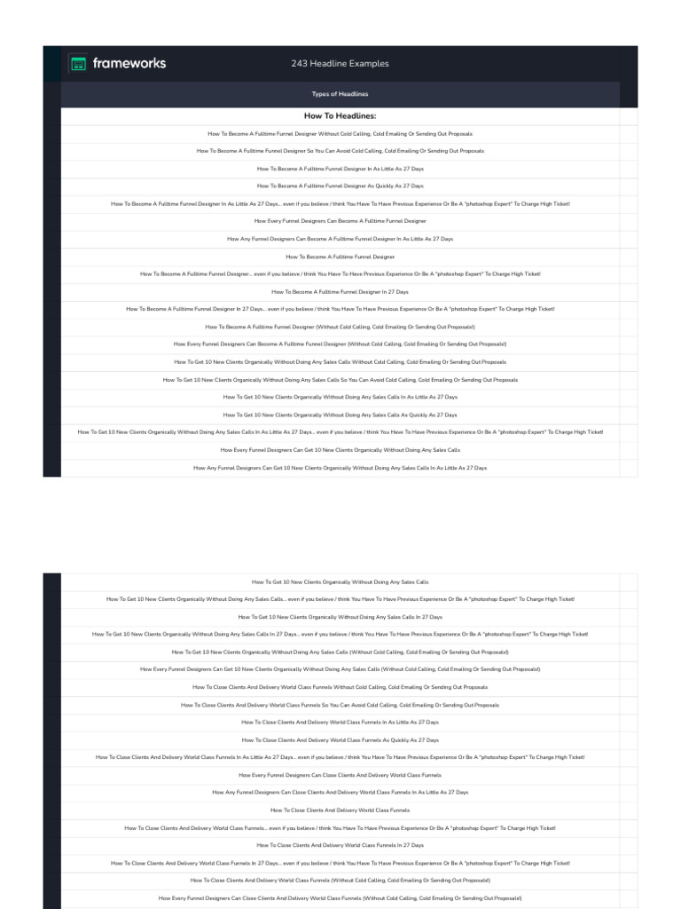 243 Headline Examples - 243 | PDF