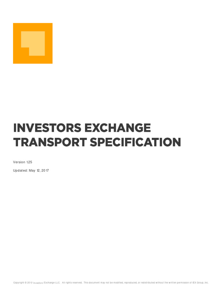 IEX Transport Specification | PDF | Transmission Control Protocol ...