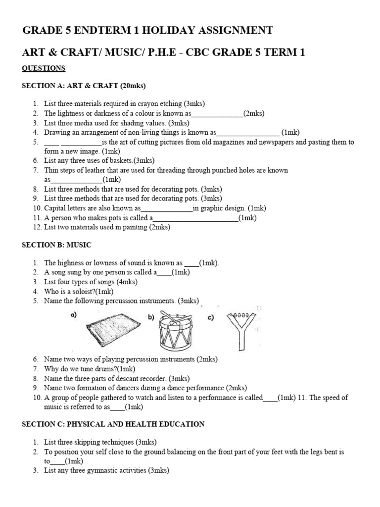 Grade 5 Endterm 1 Holiday Assignment | PDF | Agriculture | Foods