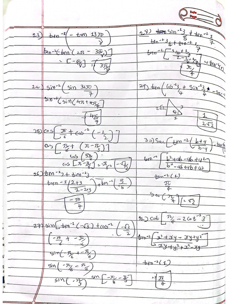 CH 2 Inverse Trigonometry PDF Jee Pyqs | PDF