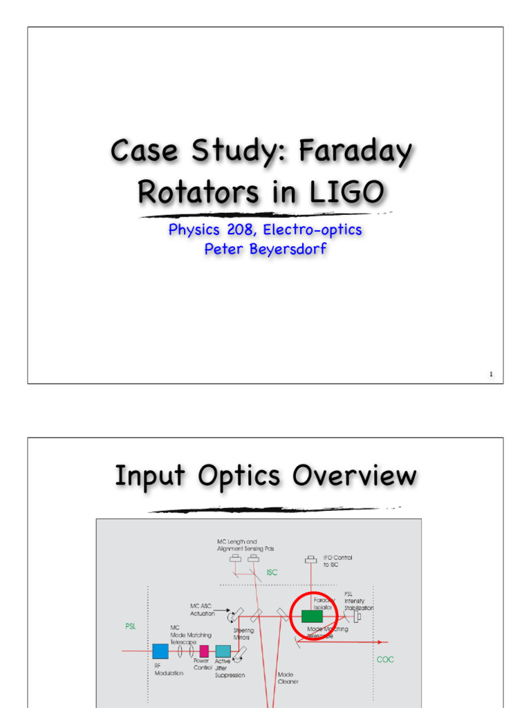 SJSU PHYS 208 Electro-Optics Case Study Faraday Rotators in LIGO | PDF | Ligo | Waves
