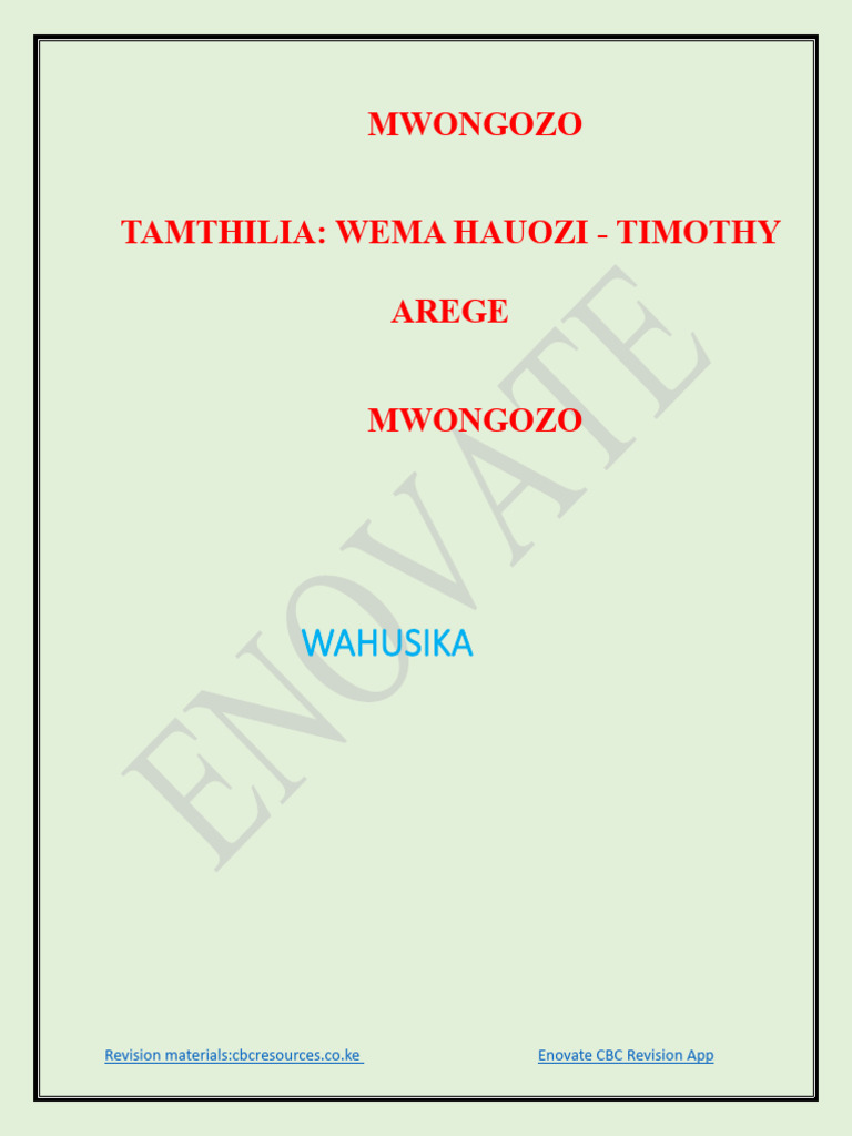 Wema Hauozi-WAHUSIKA | PDF