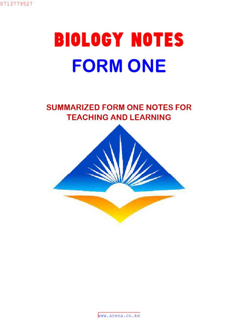 Biology Form One Notes | PDF | Tissue (Biology) | Endoplasmic Reticulum