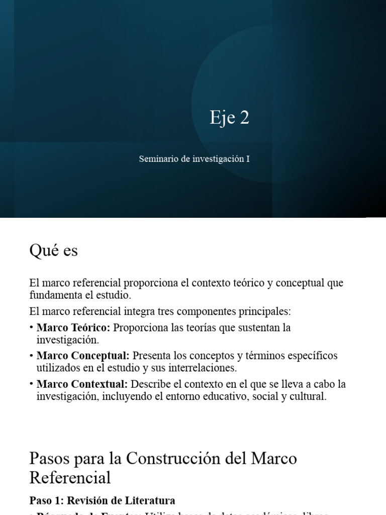 Eje 2 | PDF | Teoría | Marco conceptual