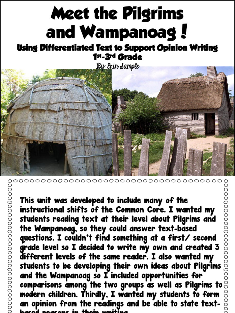Meet The Pilgrims and Wampanoag!: Using Differentiated Text To Support ...