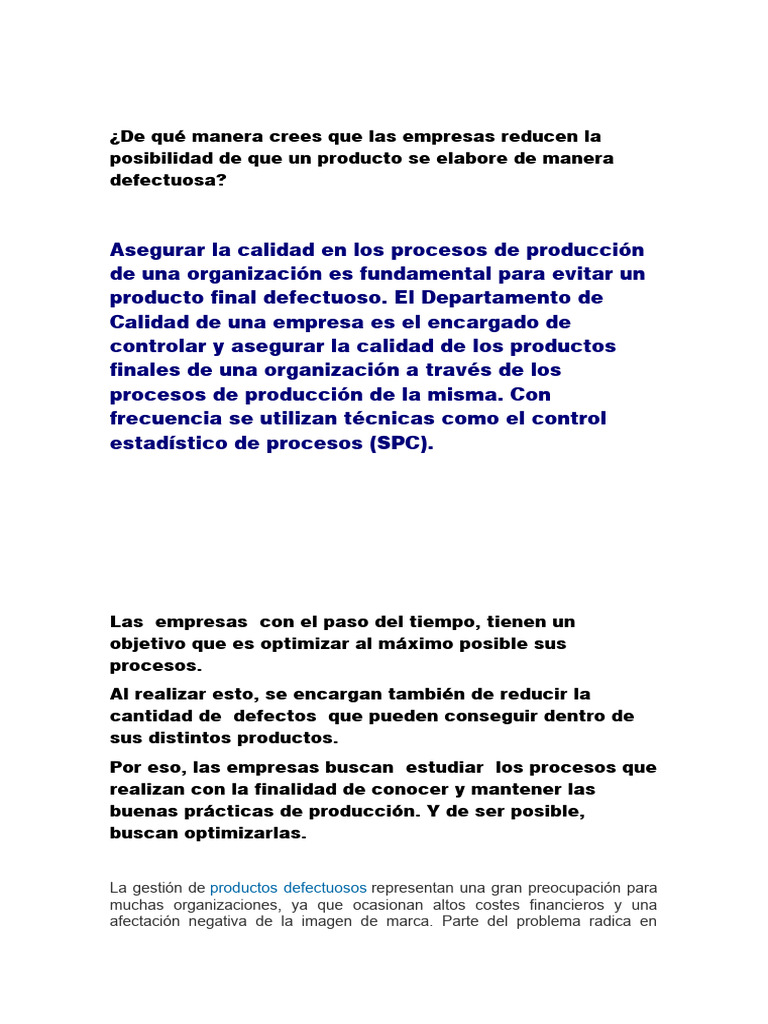 PRODUCTOS DEFECTUOSOS | PDF | Business | Calidad (comercial)