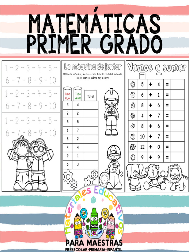 Cuaderno Matemáticas para Primer Grado Por Materiales Educativos Maestras | PDF
