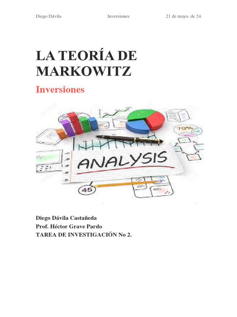 Markowitz | PDF | Volatilidad (Finanzas) | Matemáticas Aplicadas