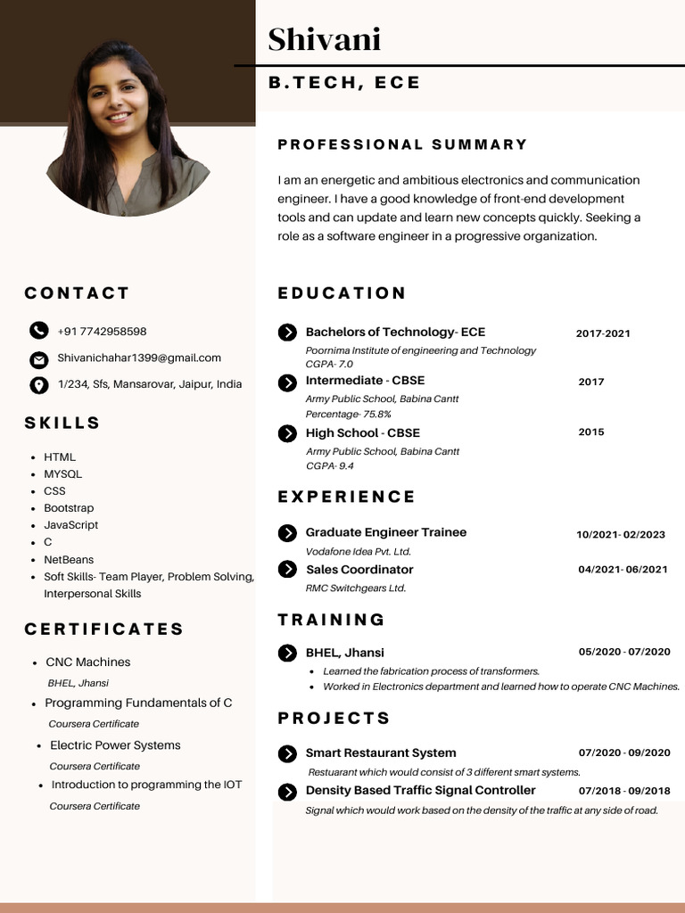 Shivani's Resume | PDF | Engineering | Computing