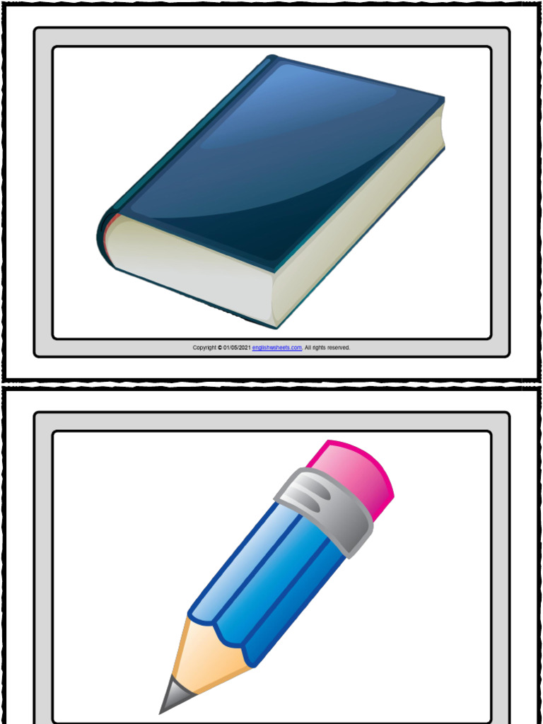 School Supplies Flash Cards | Download Free PDF | All Rights Reserved ...