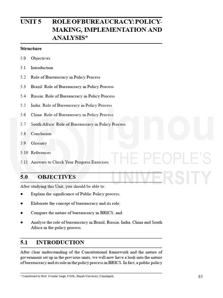 Unit-5 | Download Free PDF | Bureaucracy | Policy