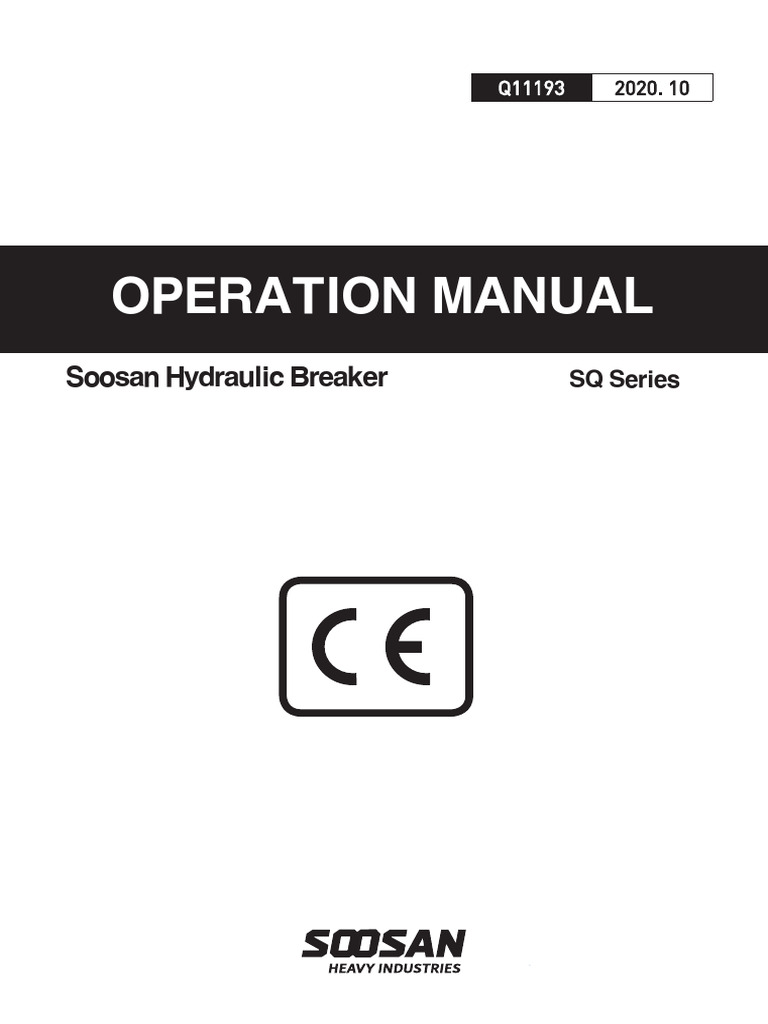 Soosan Et300ii Hydraulic Breaker | PDF | Safety | Manual Transmission