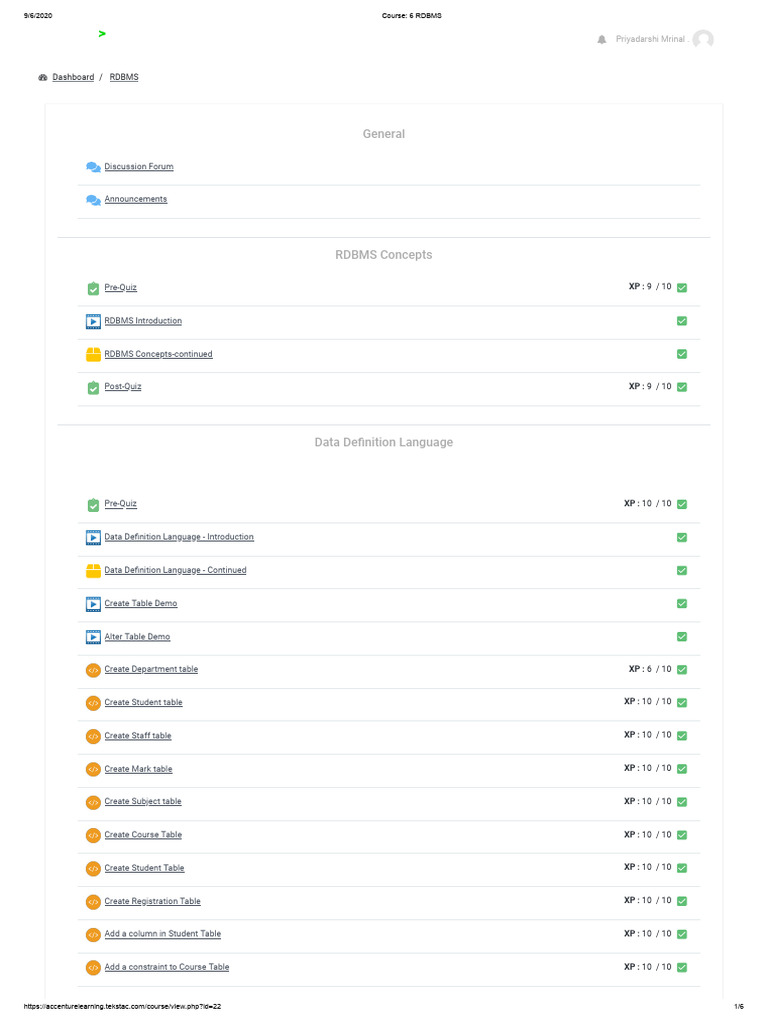 Course - 6 Rdbms | PDF | Relational Database | Databases