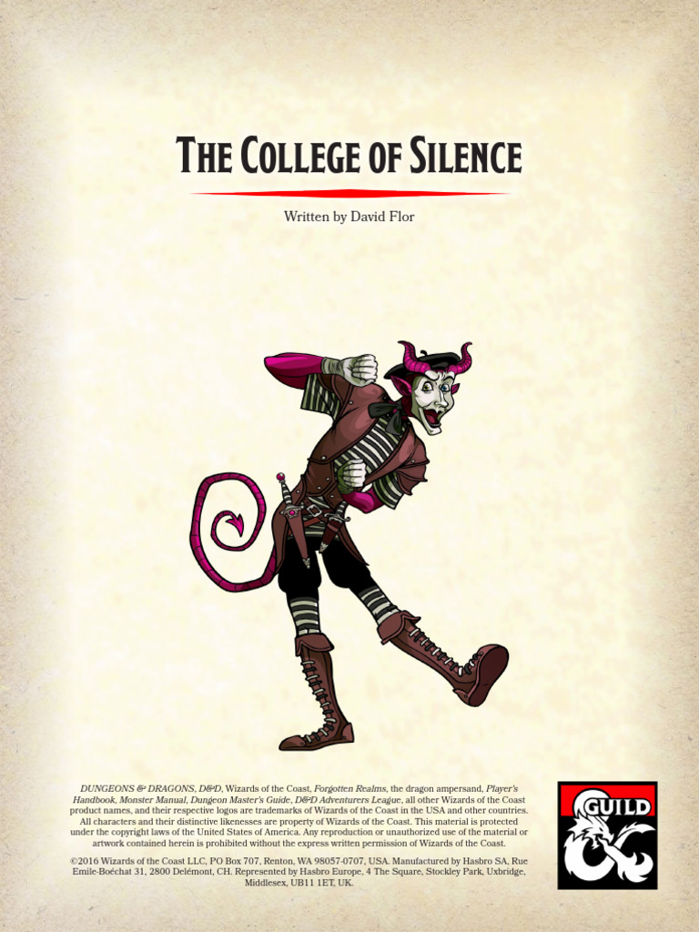 College of Silence | PDF | Wizards Of The Coast | Dungeons & Dragons