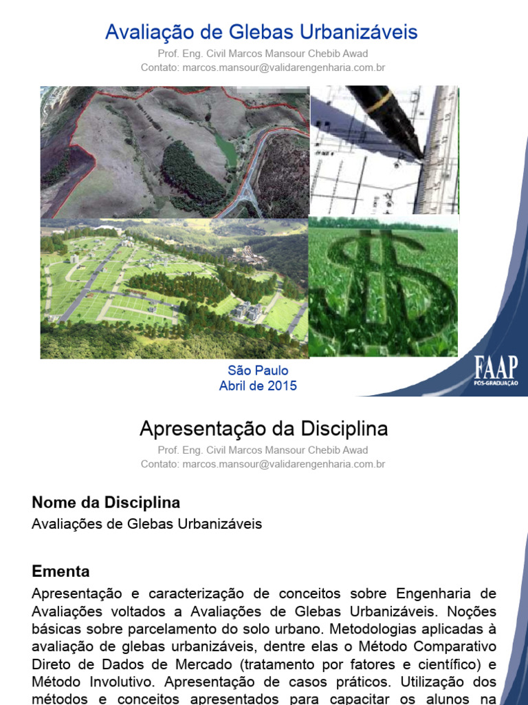 Avaliação de Glebas Urbanizáveis - Rev FINAL Abr - 2015 | PDF | Lote ...