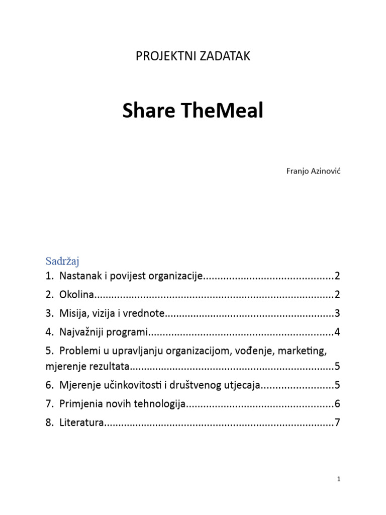 Franjo Azinović - Projektni Zadatak | PDF