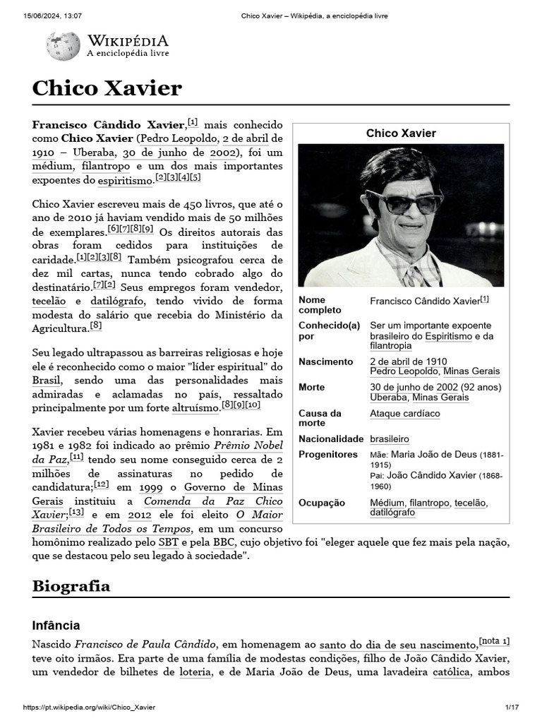 Biografia de Chico Xavier | PDF