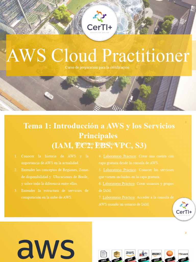 Introducción A AWS y Los Servicios Principales (IAM, EC2, EBS, S3, VPC) | PDF | Servicios web de ...