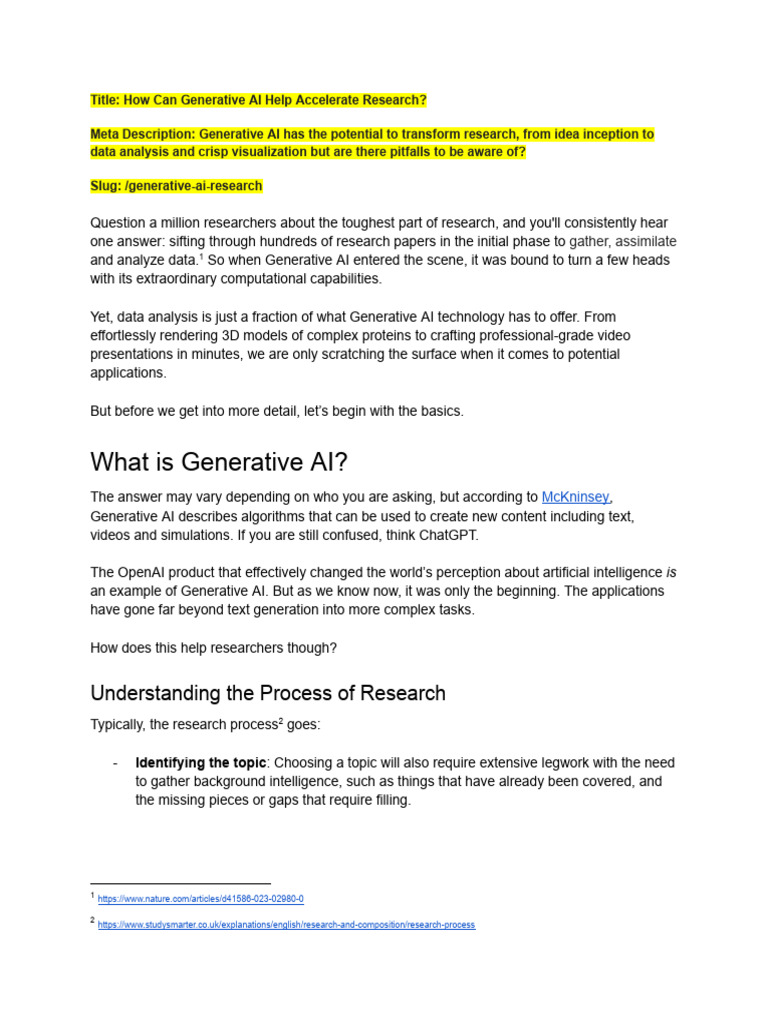 The Role of Generative AI in Accelerating | PDF | Artificial ...