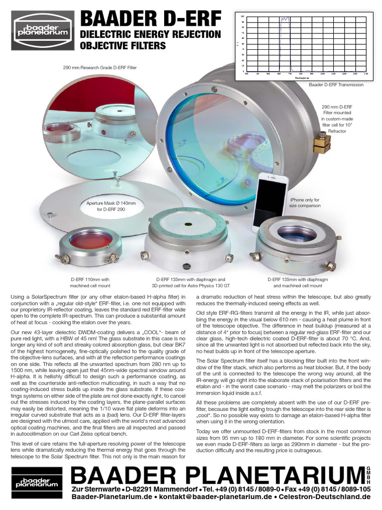 +baader D ERF Dielectric Energy Rejection Filters | PDF | Optical ...
