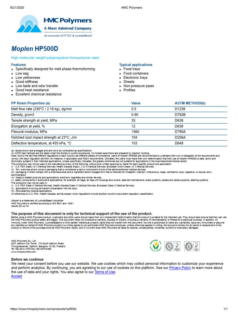 PP 500d Datasheet | PDF | Medical Device | Food And Drug Administration