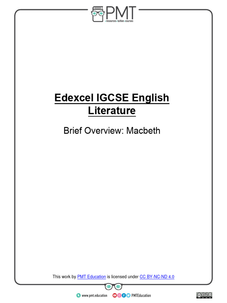 Brief Overview - Macbeth - Edexcel IGCSE English Literature | Download ...